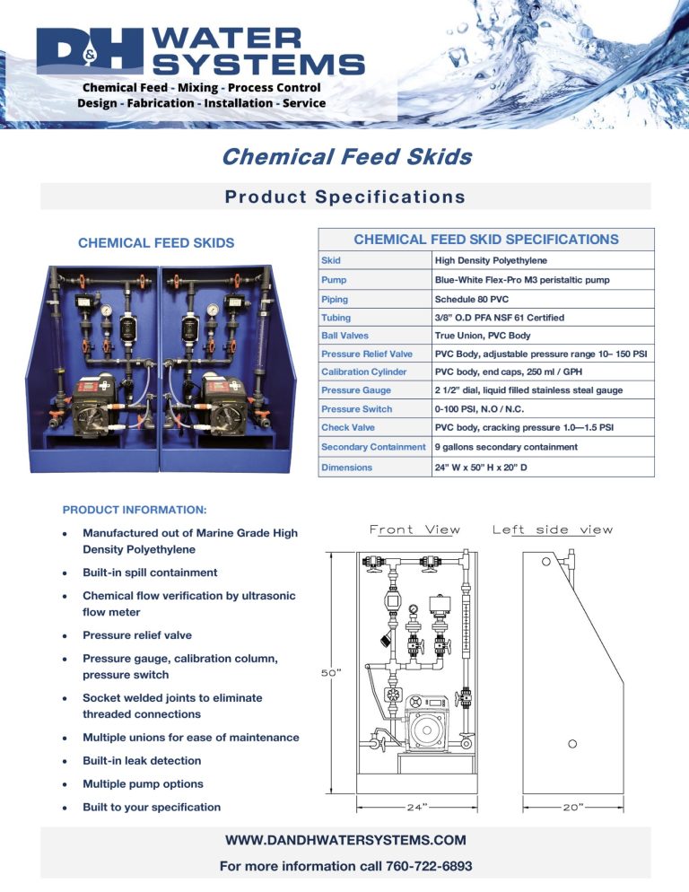 Chemical Feed Skids – D&H Water Systems Inc